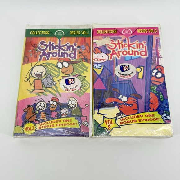 Media | Stickin Around Vhs Lot Vol 1 3 Ytv Nelvana 1998 Collectors New ...